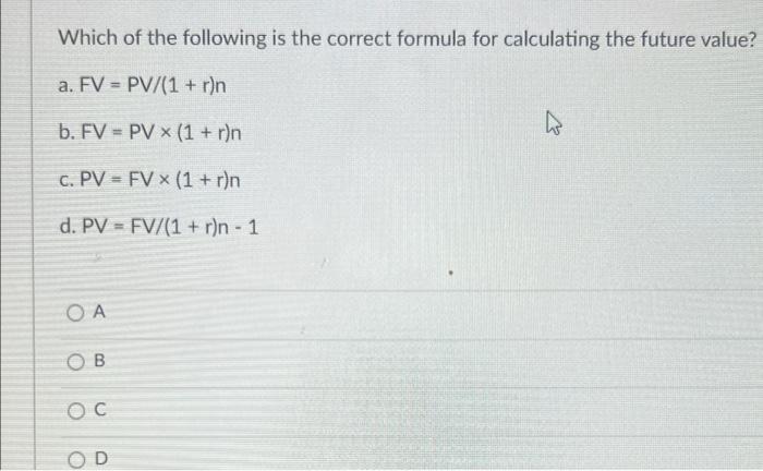 Solved Which of the following is the correct formula for | Chegg.com