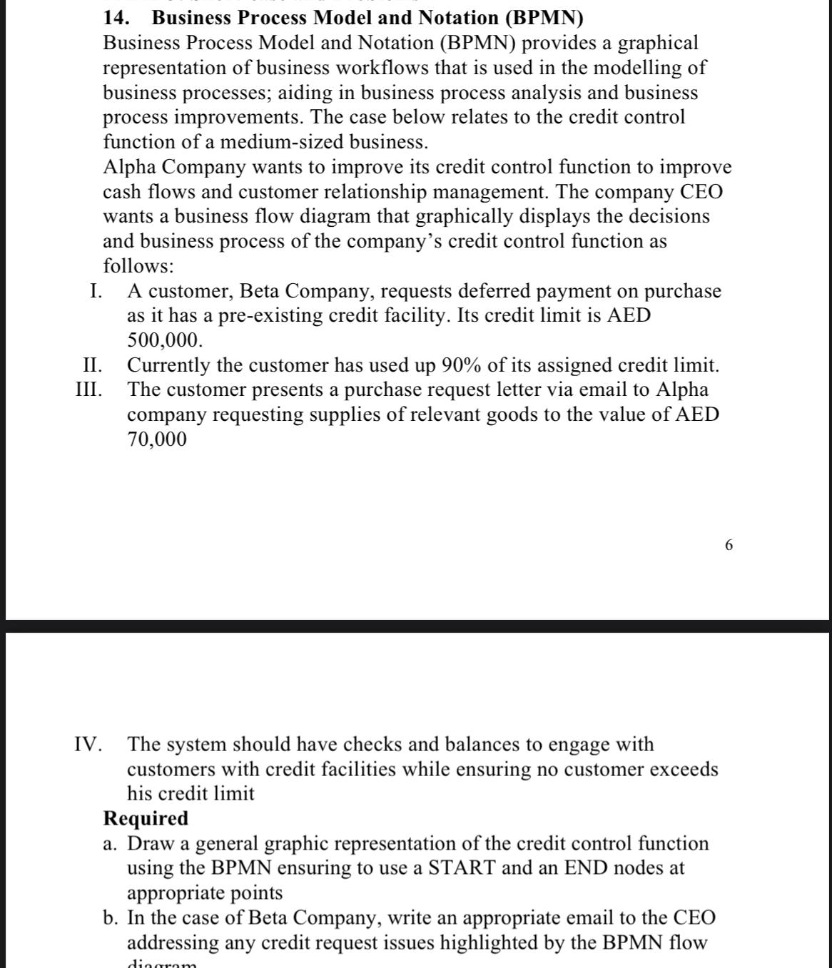 Solved Business Process Model and Notation (BPMN)Business | Chegg.com