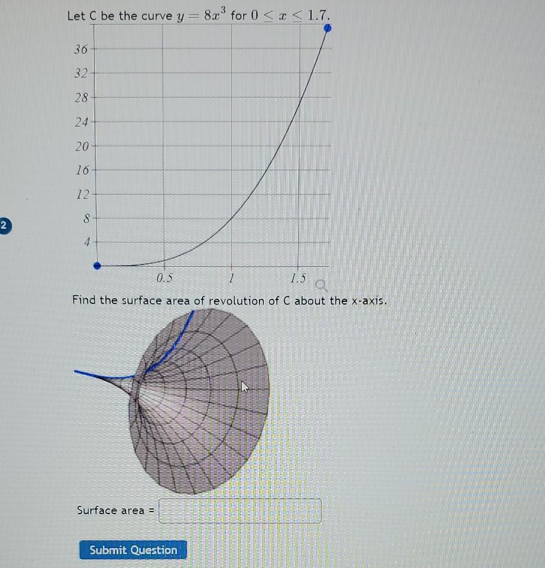 Solved Let C he the curve u=8x3 for 0 | Chegg.com