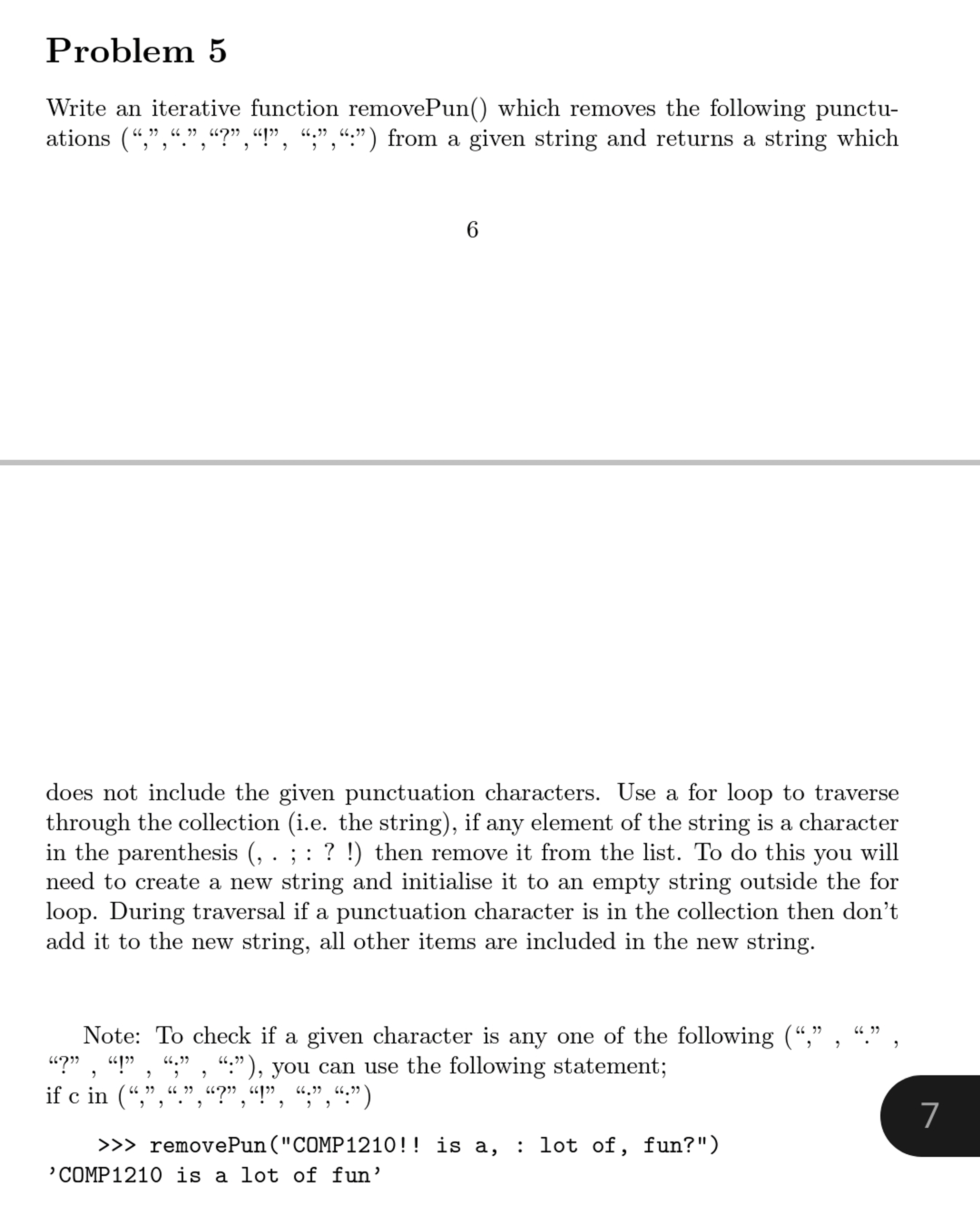 Solved does not include the given punctuation characters. | Chegg.com