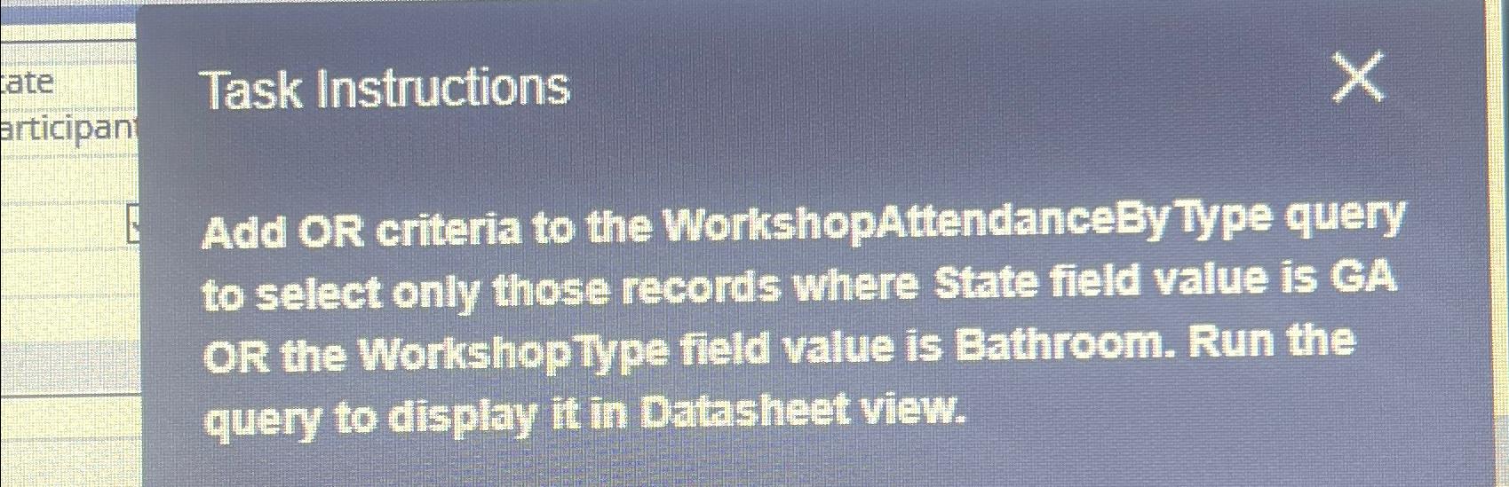 Solved Task InstructionsAdd OR criteria to the | Chegg.com