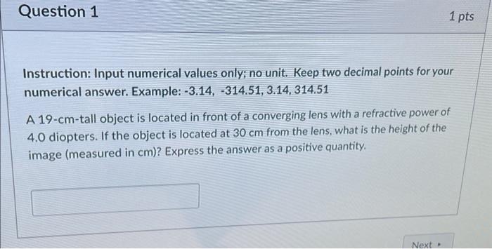 Solved Instruction: Input numerical values only; no unit. | Chegg.com