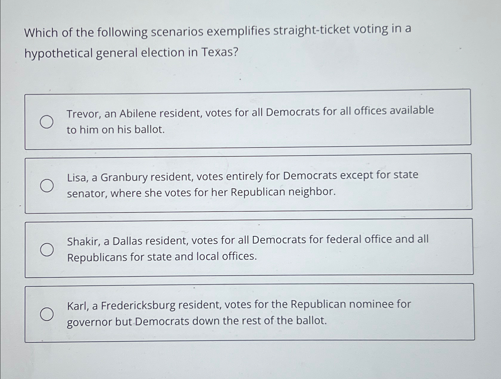 Solved Which of the following scenarios exemplifies | Chegg.com