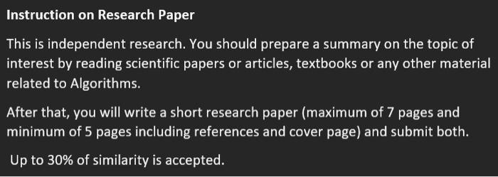 Solved Instruction on Research Paper This is independent | Chegg.com