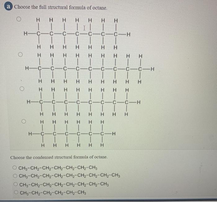Structural Formula Of Octane