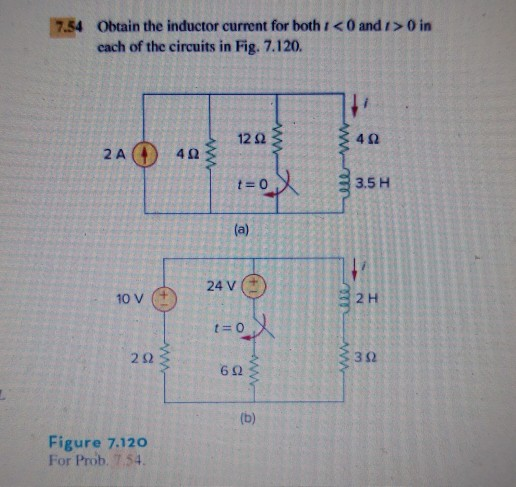 Solved 7.54 Obtain the inductor current for both O | Chegg.com Solved 7.54 Obtain the inductor current for both O | Chegg.com
