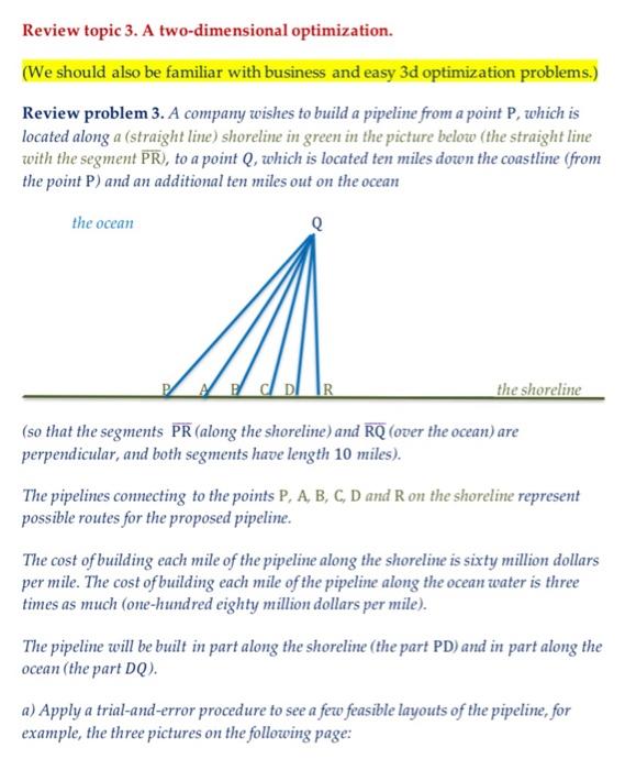 Solved Review topic 3. A two-dimensional optimization. (We | Chegg.com
