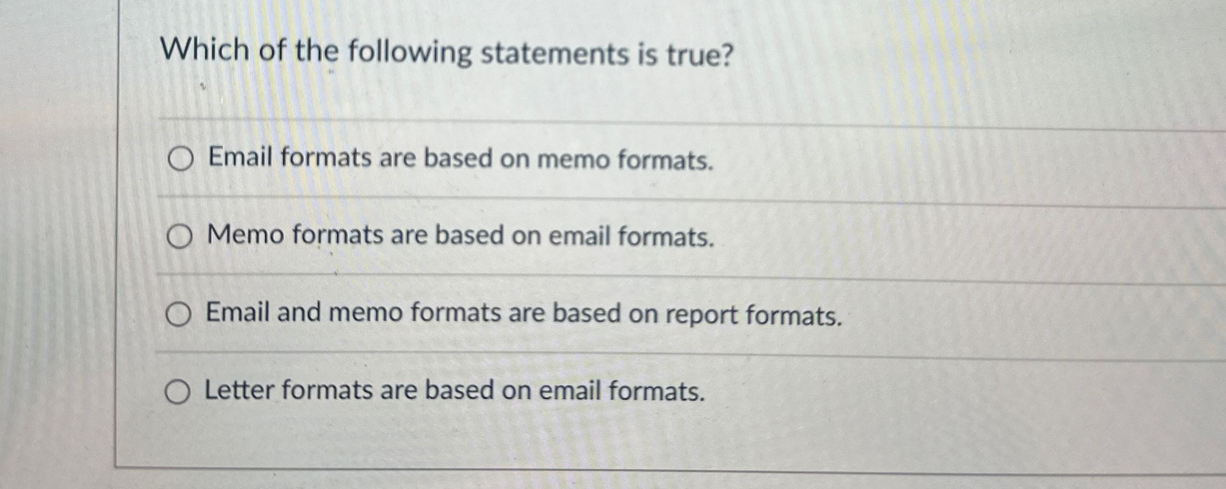 Solved Which of the following statements is true?Email | Chegg.com