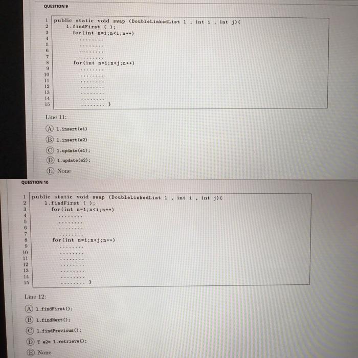 Solved QUESTION 9 int) 1 public static void swap | Chegg.com