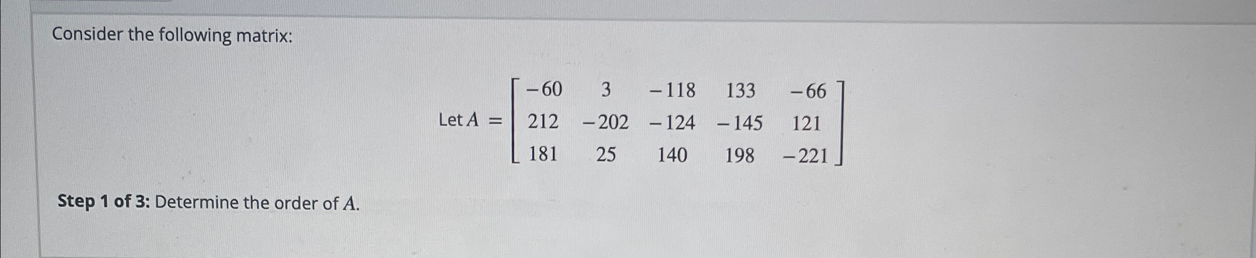 Solved Consider the following matrix: ﻿Let | Chegg.com