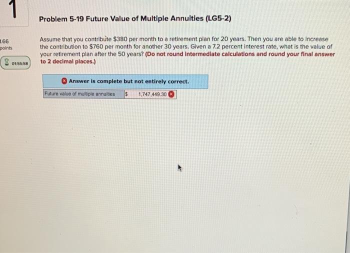 Solved 1 Problem 5-19 Future Value of Multiple Annuities | Chegg.com