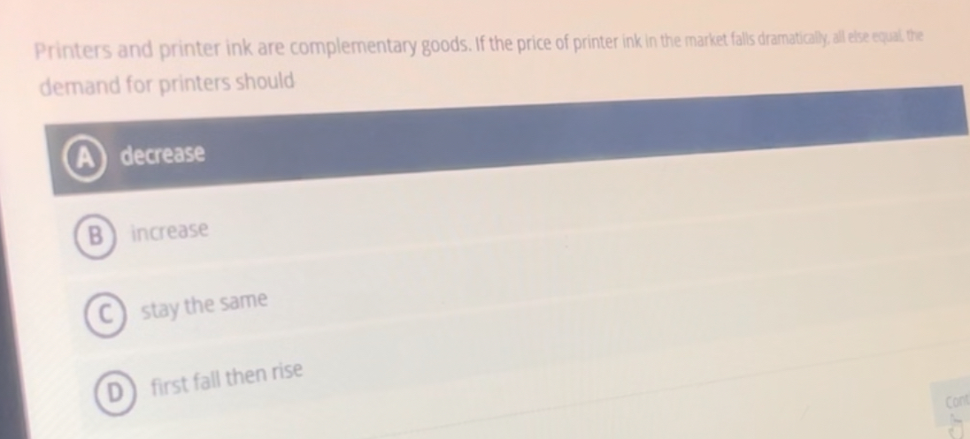 Solved Printers and printer ink are complementary goods. If | Chegg.com