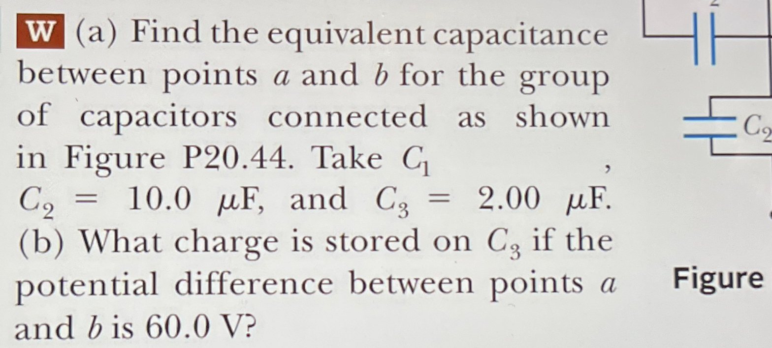 W (a) ﻿Find the equivalent capacitance between points | Chegg.com