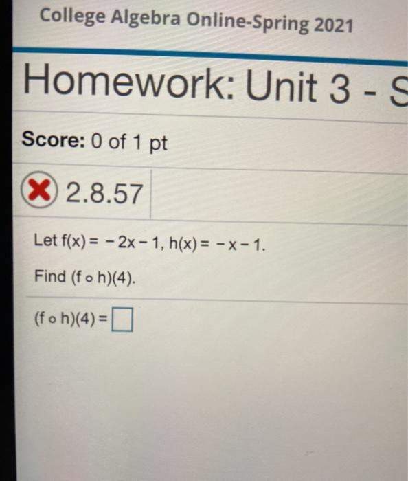 Solved Let F X 5x 3 And G X 4x 5 Find F G X