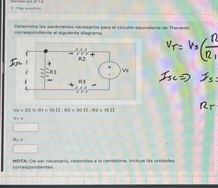 Solved Determina los parámetros necesarios para el circuito | Chegg.com