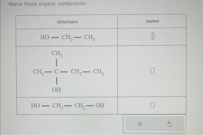 Solved Name these organic compounds: | Chegg.com