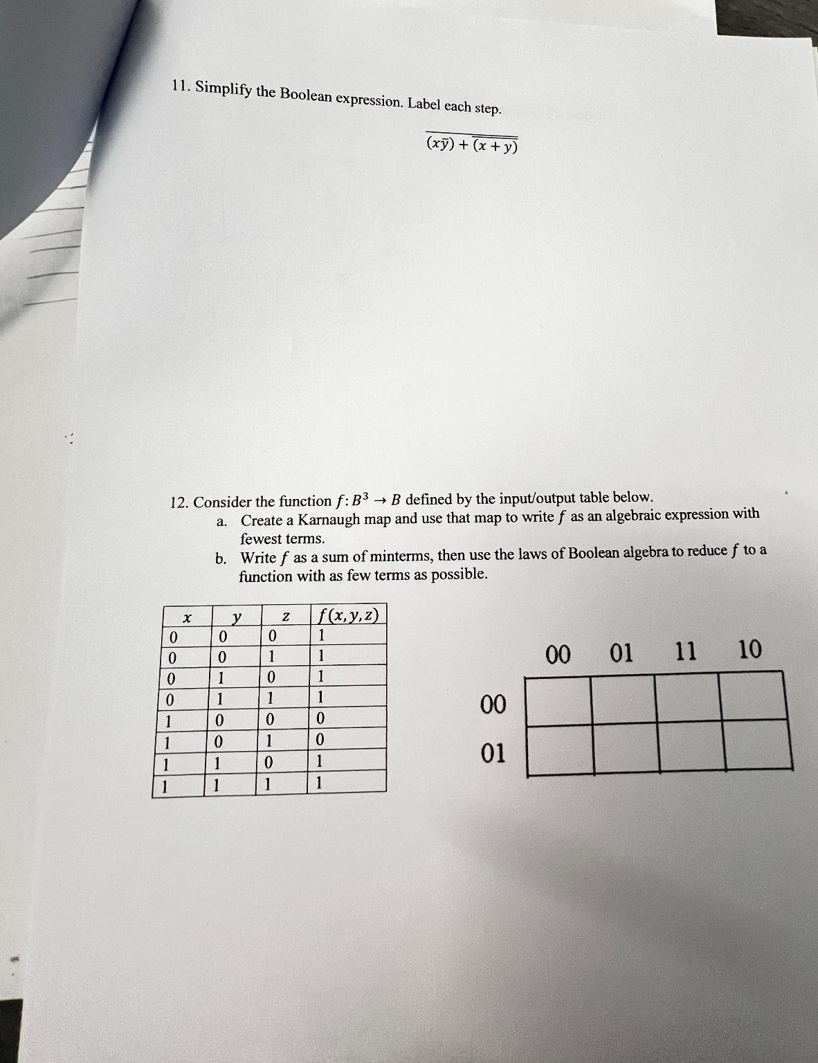 Solved Simplify the Boolean expression. Label each | Chegg.com