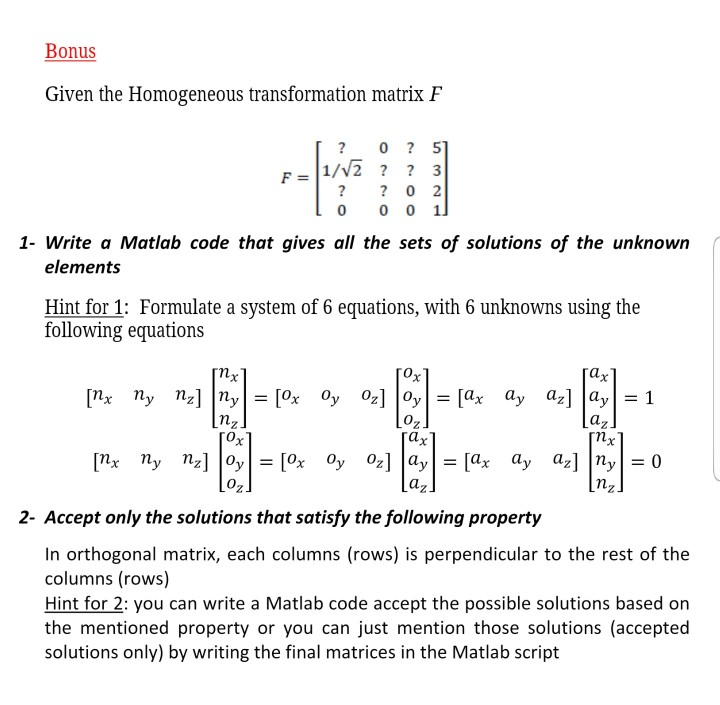 EENG 428- Introduction to Robotics Laboratory- spring | Chegg.com