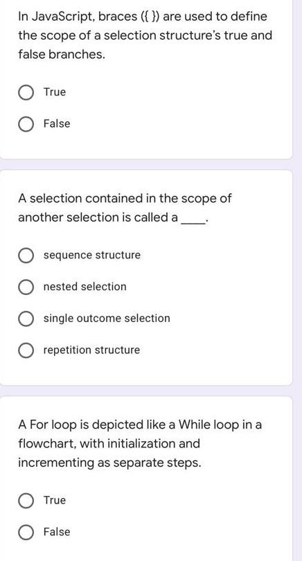 Solved In JavaScript, braces ({}) are used to define the | Chegg.com