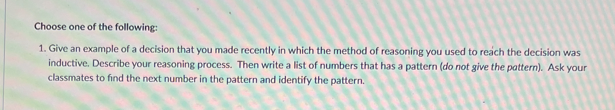 Solved Give an example of a decision that you made recently | Chegg.com