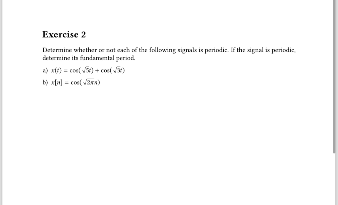 Solved Exercise 2Determine whether or not each of the | Chegg.com
