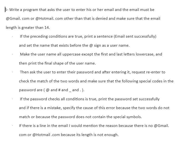 Solved F-Write a program that asks the user to enter his or | Chegg.com