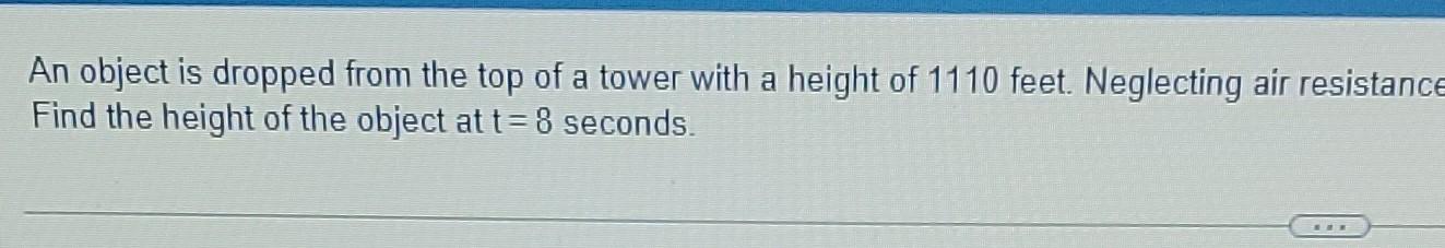 Solved An object is dropped from the top of a tower with a | Chegg.com