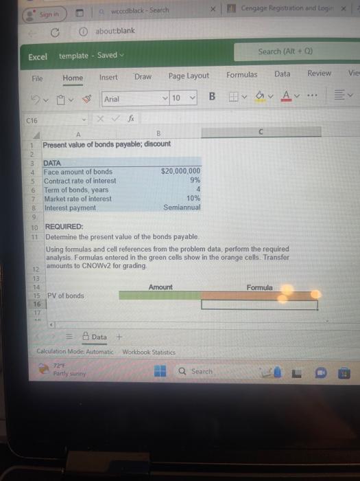 Solved Present value of bonds payable; discount REQUIRED: | Chegg.com