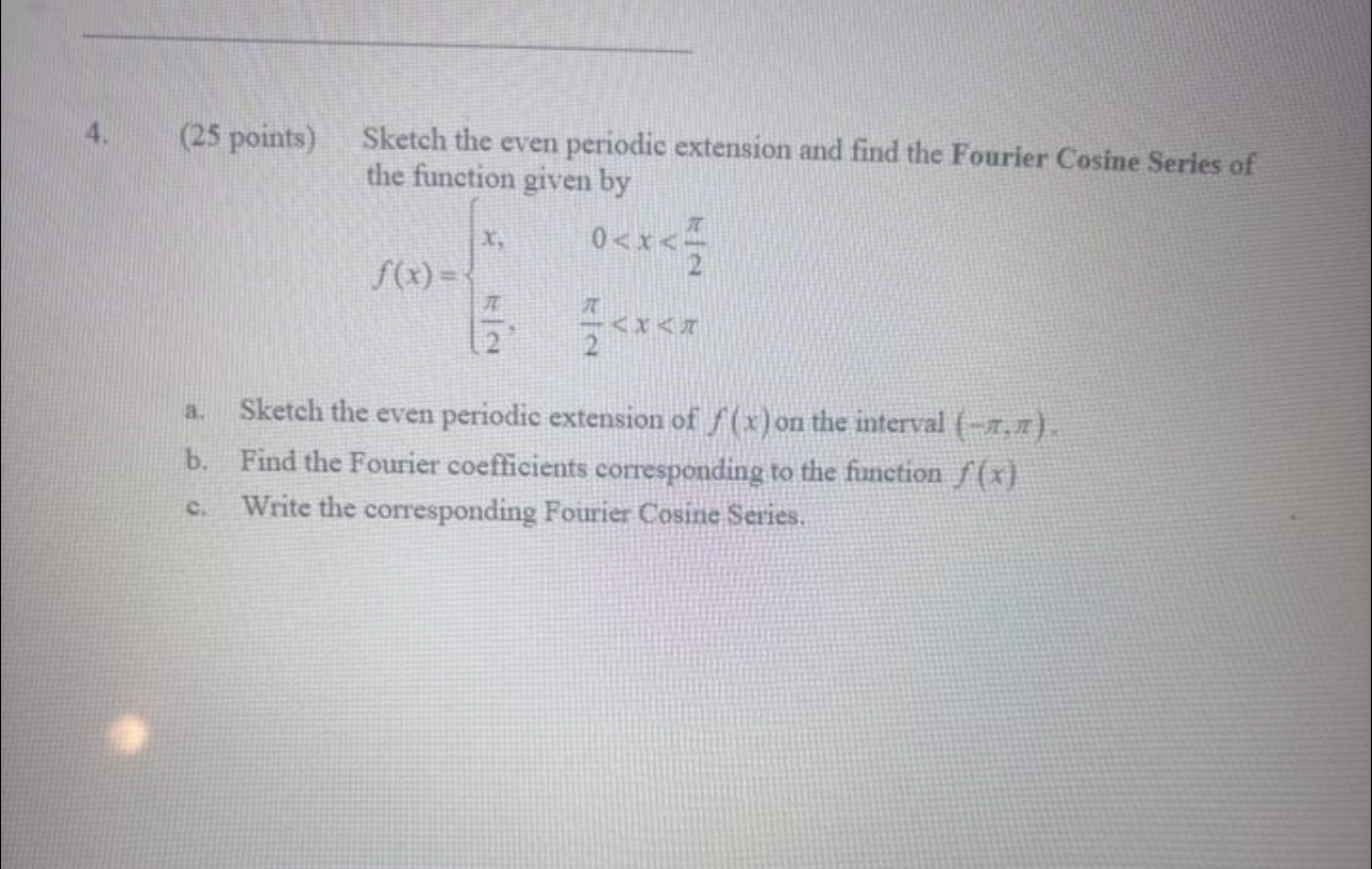 Solved (25 ﻿points) ﻿Sketch the even periodic extension and | Chegg.com