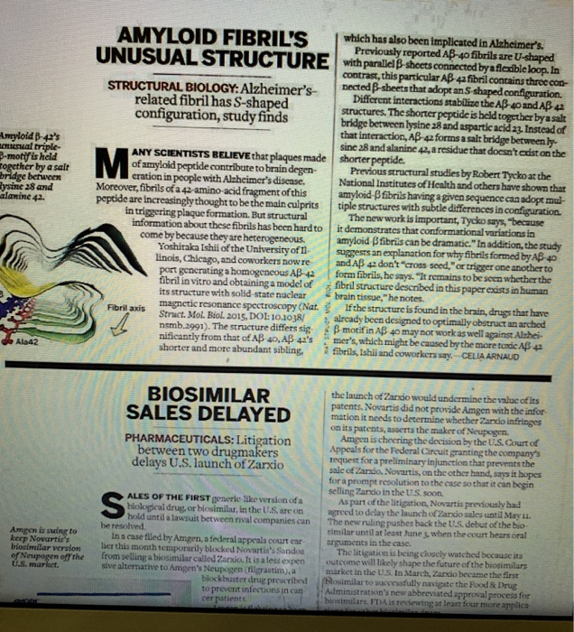 Solved Review the pdf "Abnormal amyloid structure" and | Chegg.com