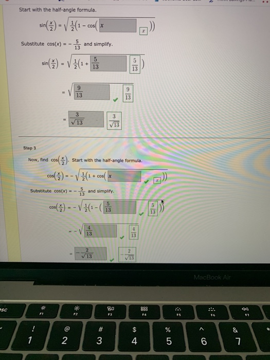 Solved Step Finally, use the tangent half-angle formula. sin | Chegg.com
