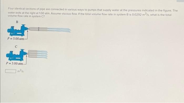 Solved Four identical sections of pipe are connected in | Chegg.com