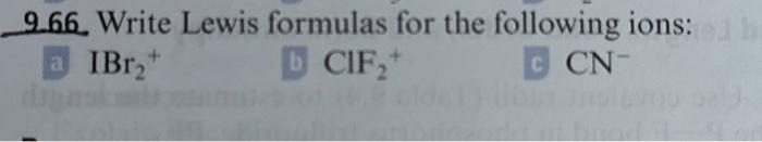 Solved 9.66. Write Lewis formulas for the following ions: | Chegg.com