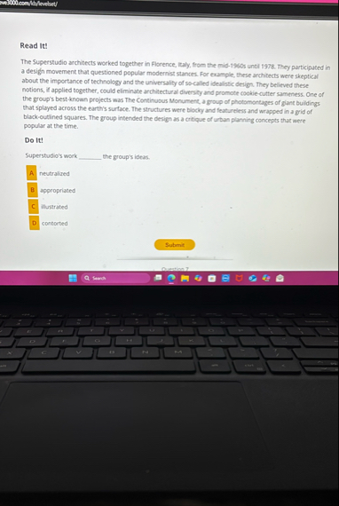 Solved Read It!The Superstudio architects worked together in | Chegg.com