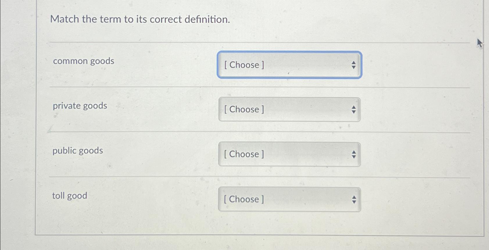 Solved Match the term to its correct definition.common | Chegg.com