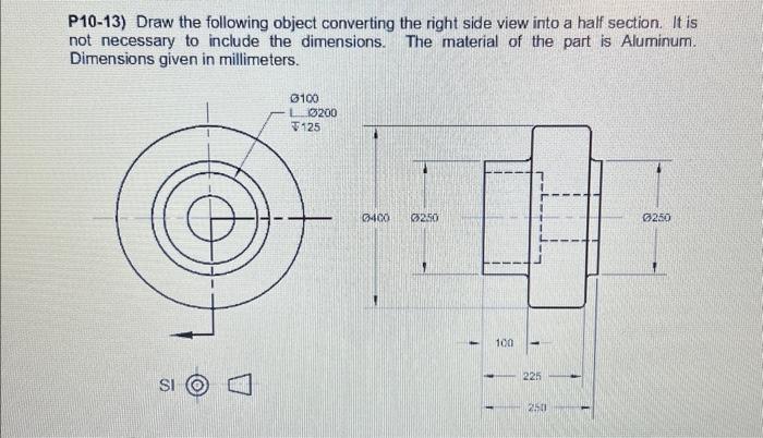 Solved P10-13) Draw the following object converting the | Chegg.com