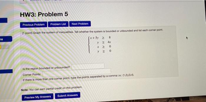 Solved HW3: Problem 5 Previous Problem Probler List Next | Chegg.com