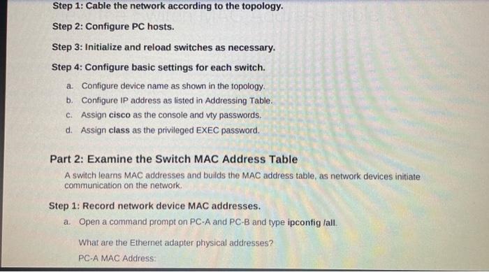 Solved 1. build and configure the network2. examine the | Chegg.com