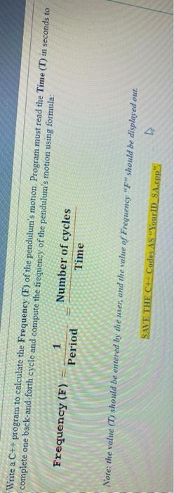 Solved Write a C++ program to calculate the Frequency (E) of | Chegg.com