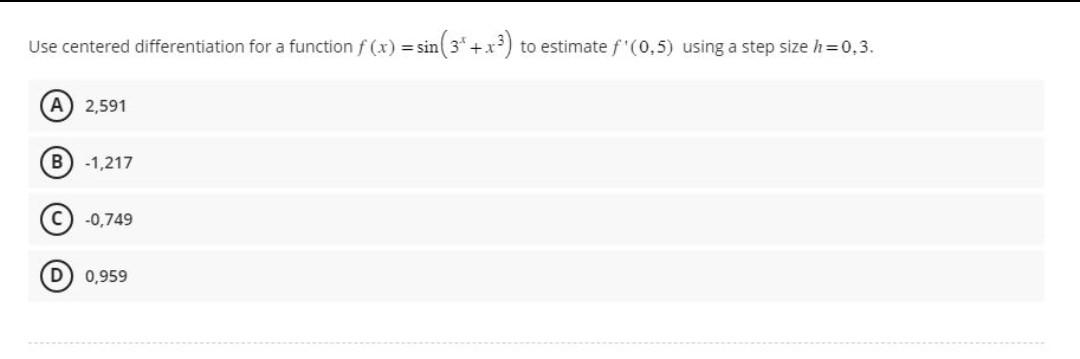 Use centered differentiation for a function | Chegg.com