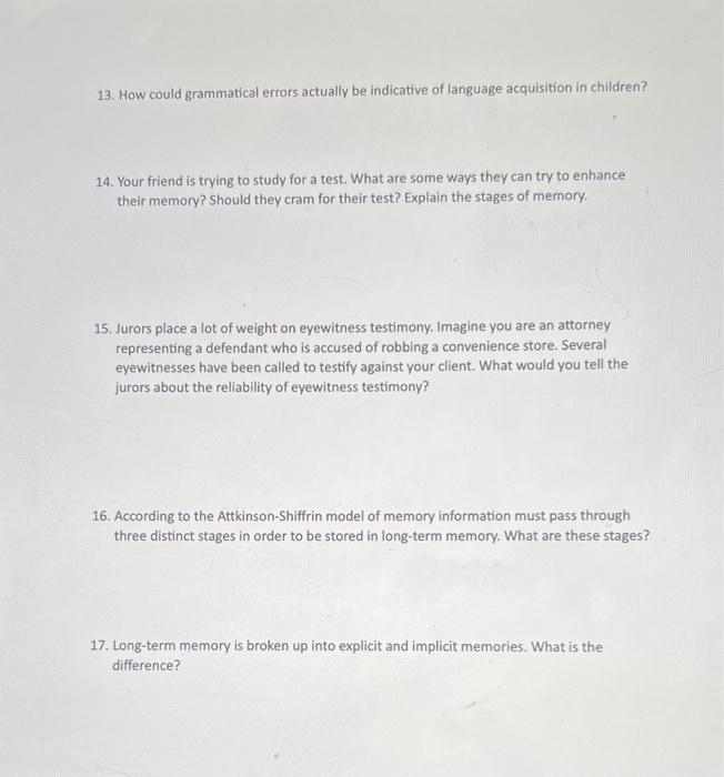 Solved 13. How could grammatical errors actually be | Chegg.com