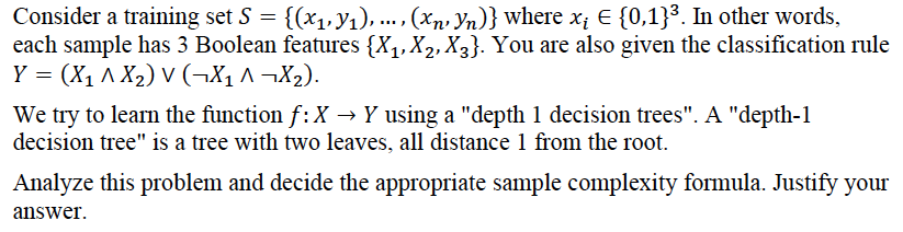 Solved Consider a training set S={(x1,y1),...,(xn,yn)} | Chegg.com