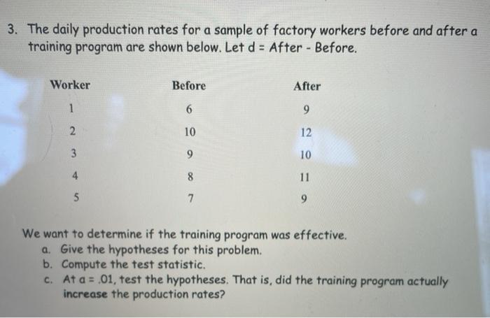 Solved 3. The daily production rates for a sample of factory | Chegg.com