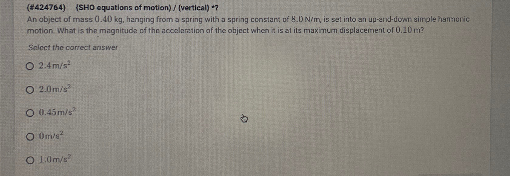 Solved (#424764) ﻿ SHO equations of motion | Chegg.com