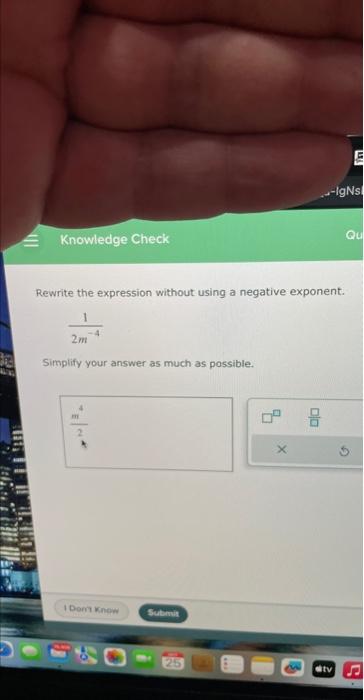 Solved Rewrite the expression without using a negative | Chegg.com