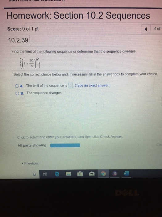 Solved Homework: Section 10.2 Sequences 4 of Score: 0 of 1 | Chegg.com