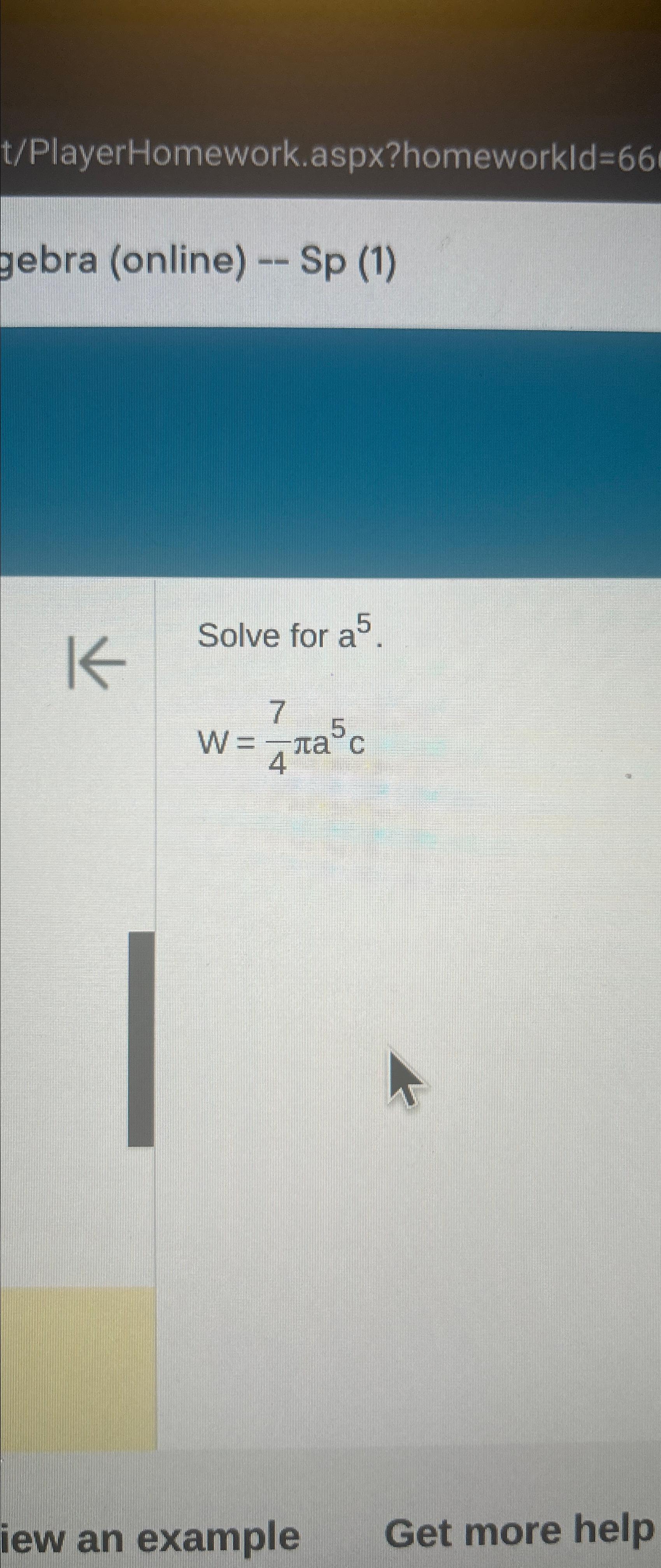 Solved t/PlayerHomework. ﻿aspx?homeworkld=66gebra | Chegg.com
