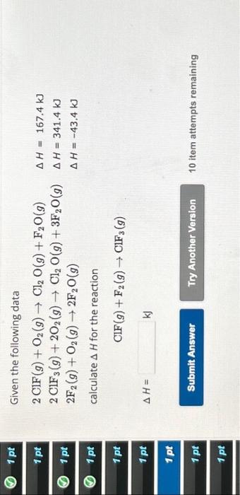 Solved Given the following data | Chegg.com