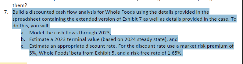 Solved Does my FCF model and DCF Valuation answer Question 7 | Chegg.com