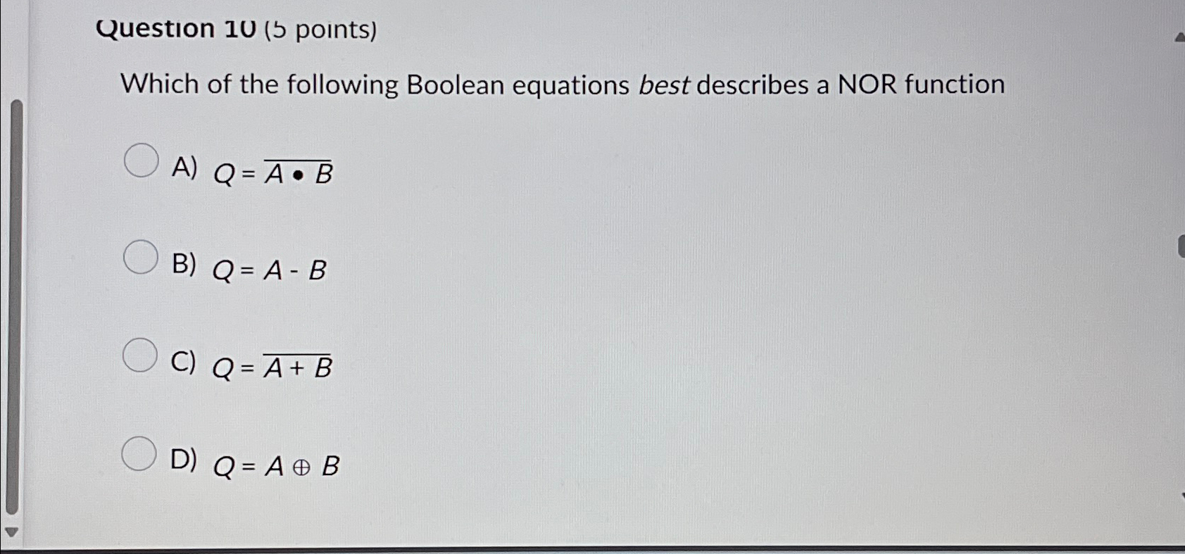 Solved Question 10 ( 5 ﻿points)Which of the following | Chegg.com